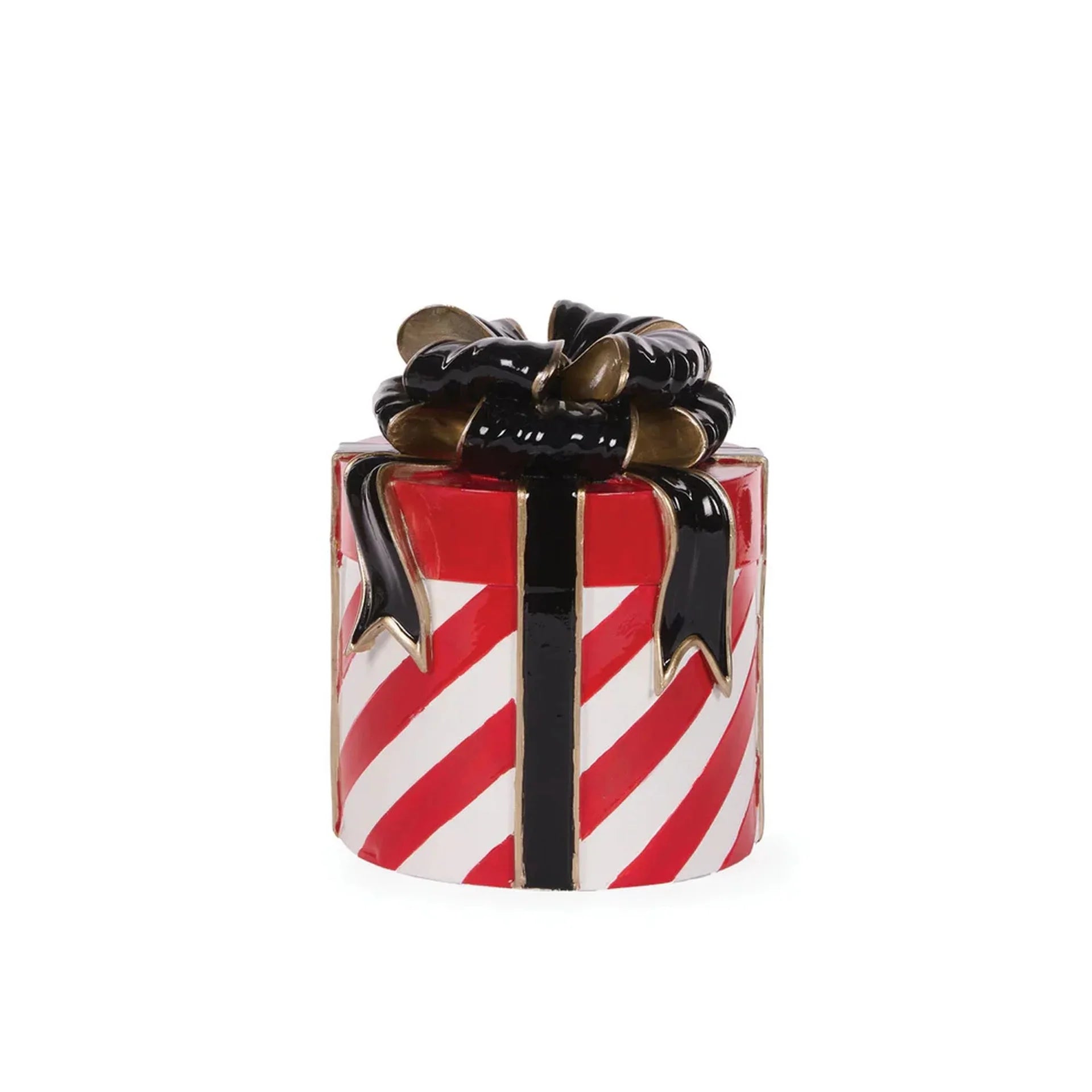 🎁 Luxury Meets Tradition - 20.5cm Red Striped Present Christmas Décor