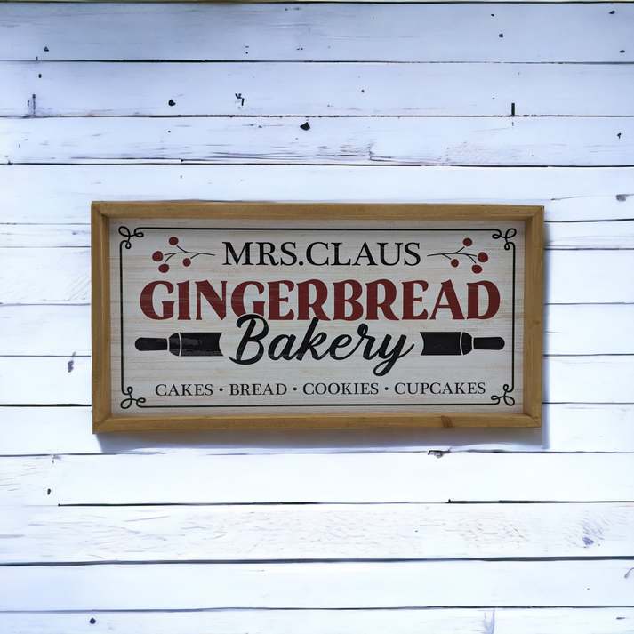 Wooden Gingerbread Bakery Sign