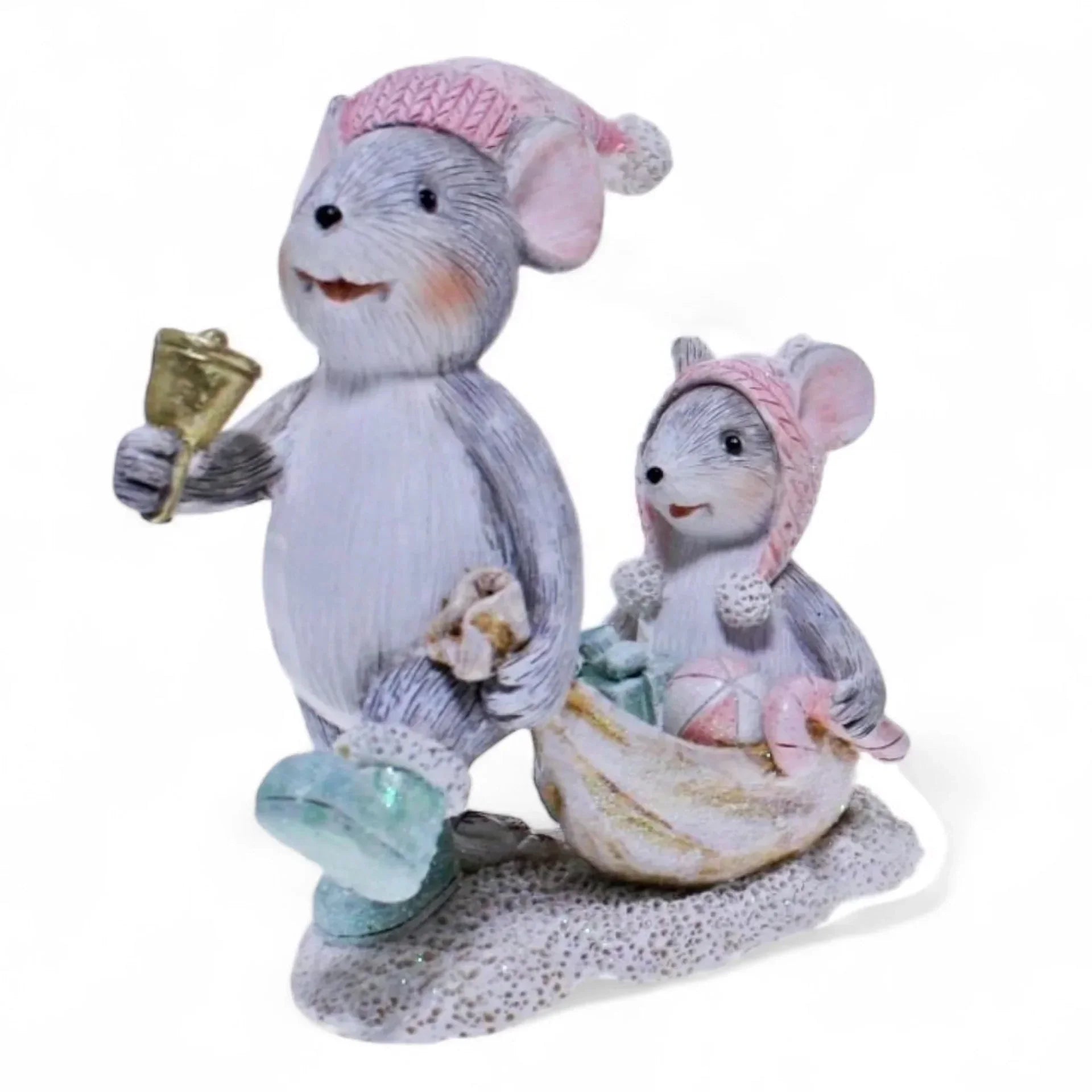 Christmas Mice Couple Sled - Adorable Festive Décor | Australia Wide
